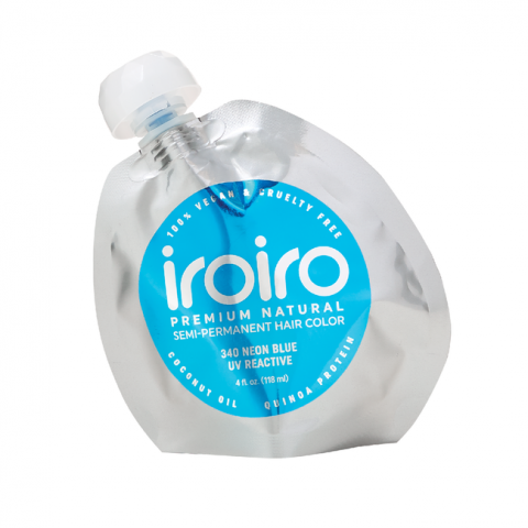 Iroiro Neon Semi-Permanent Hair Color 340 UV Reactive Blue - Iro Iro